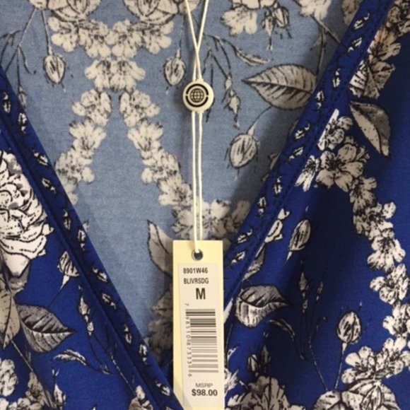 Max Studio | Dresses | Max Studio Blue Floral Midi Dress Nwt | Poshmark